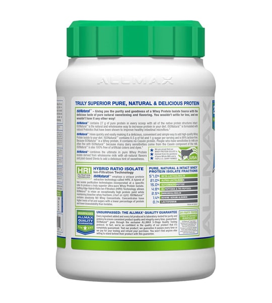 Allmax - IsoNatural (2lbs) Canada | Best Tasting All Natural Protein Powder