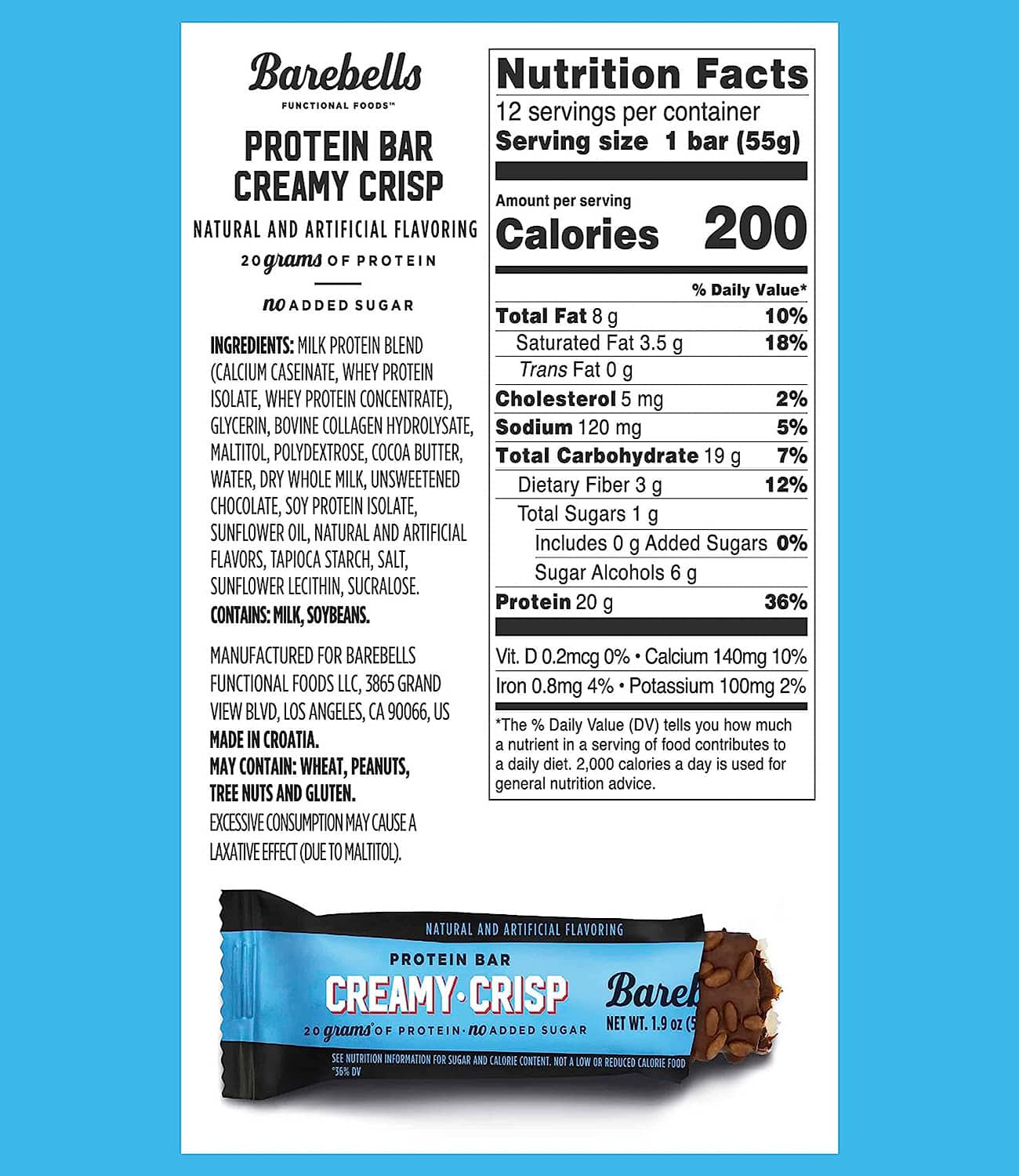 Barebells Creamy Crisp Nutrition Facts at Eve Collie blog