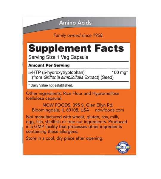 NOW - 5HTP 50mg (30 v caps) | Supplements Direct
