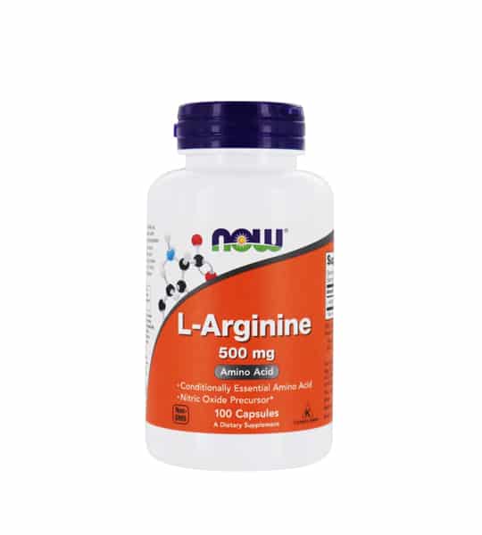 NOW - Arginine 500mg (100 Caps) | Nitric Oxide (N02) | Supplements Direct
