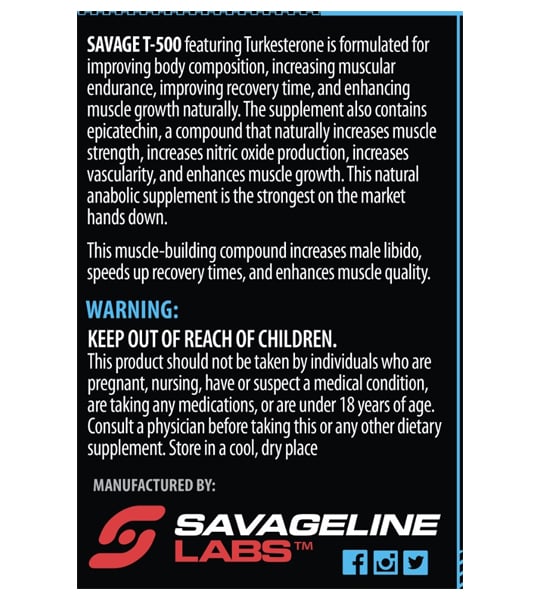 Savage Line Labs - Turkesterone T-500 (90 caps)