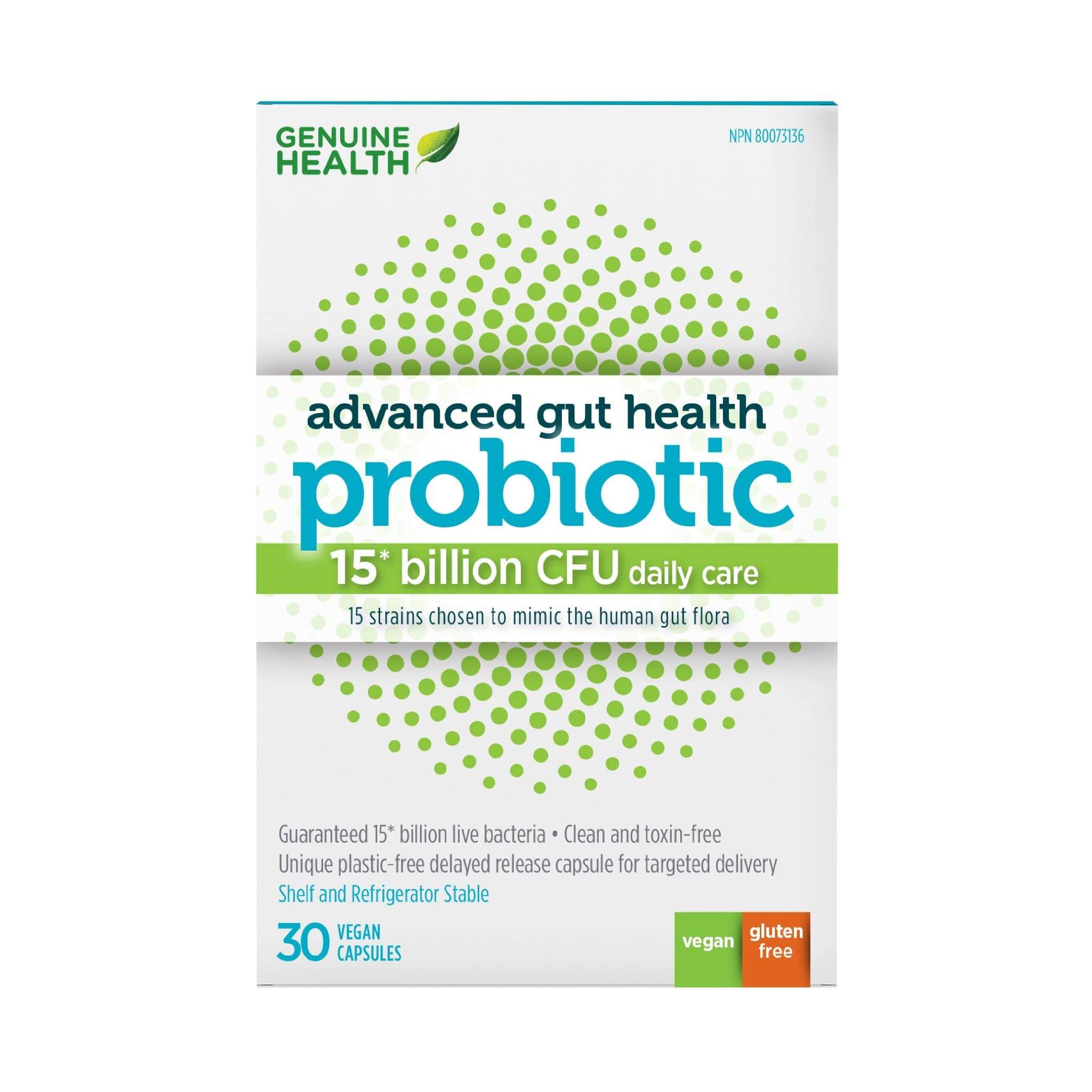 Genuine Health Advanced Gut Health Probiotic 15 billion cfu 30 capsules