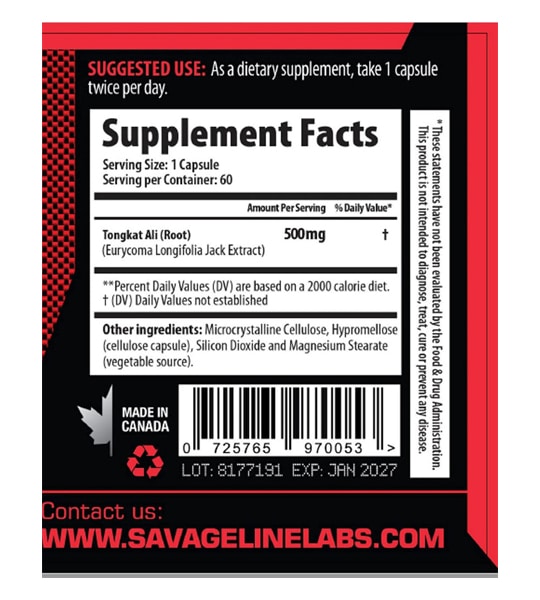 Savage Line Labs - Tongkat Ali (60 caps)